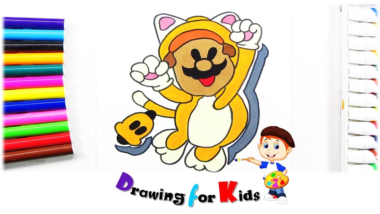 How to DRAW CAT MARIO / कैट मारियो का चित्र कैसे बनाएं / Comment ...