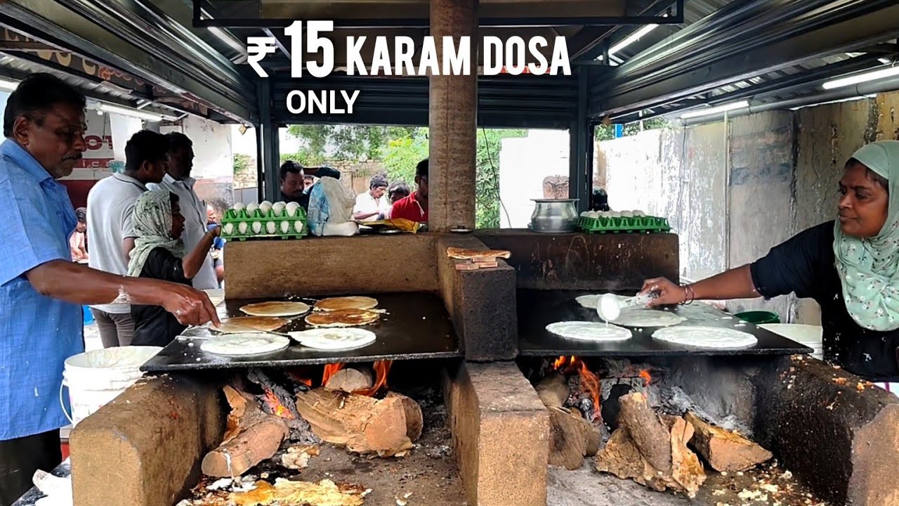Most Spicy KARAM DOSA Only ₹15 in Proddutur | Egg Karam Dosa | Indian ...