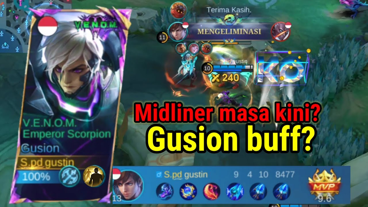 GUSION MIDLINER GAMEPLAY | MVP BAWA TIM VICTORY - YouTube
