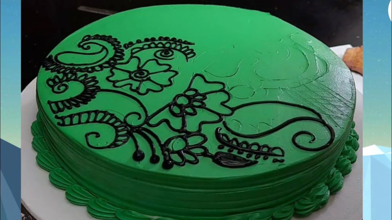 Mehndi Cake Decoration ideas /// Mehndi design cake banano - YouTube