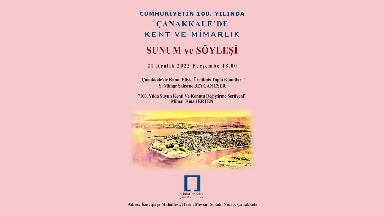 Y.Mimar Şahsene BEYCAN ESER - Mimar İsmail ERTEN - Cumhuriyet'in 100 ...