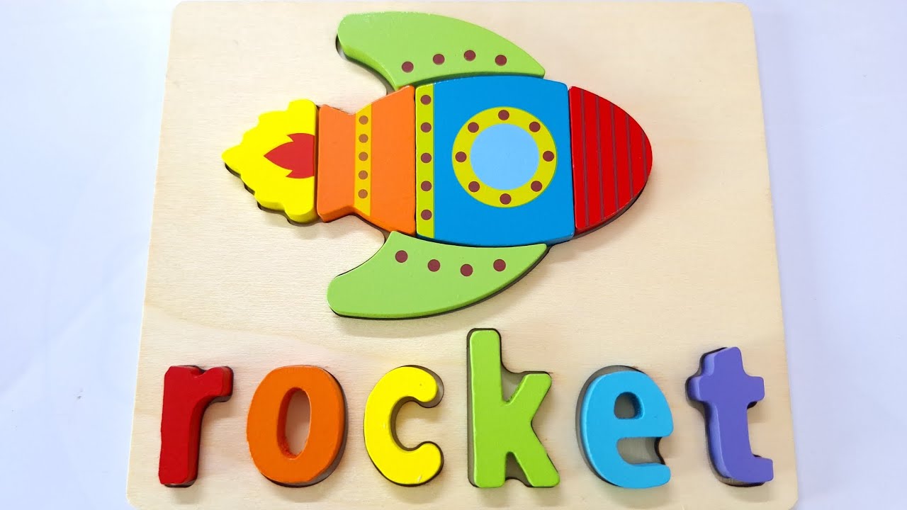 Rocket Wooden Puzzle Game | Learn to Spell Word "Rocket" - YouTube