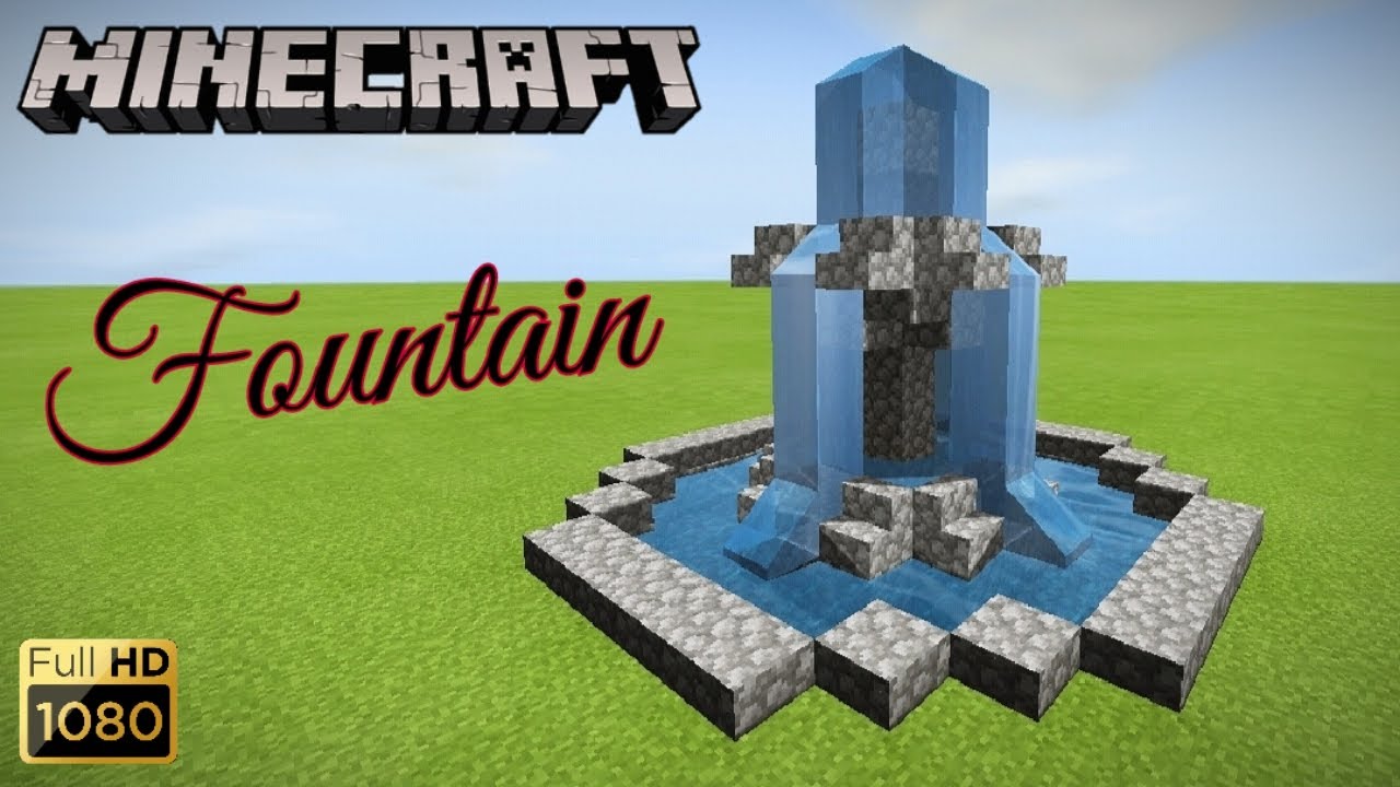 Minecraft tutorial: how to build a fountain in MCPE - YouTube