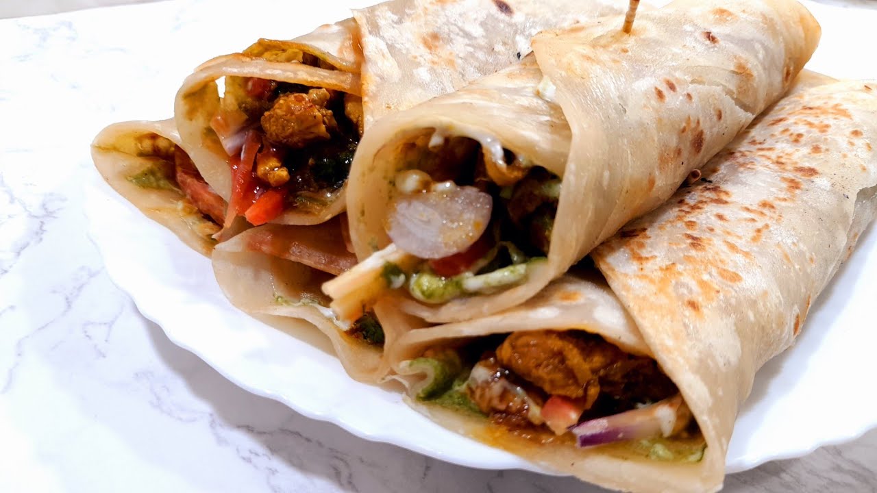 LACHA PARATHA CHICKEN ROLL || EASY AND TASTY CHICKEN ROLL RECIPE AT ...