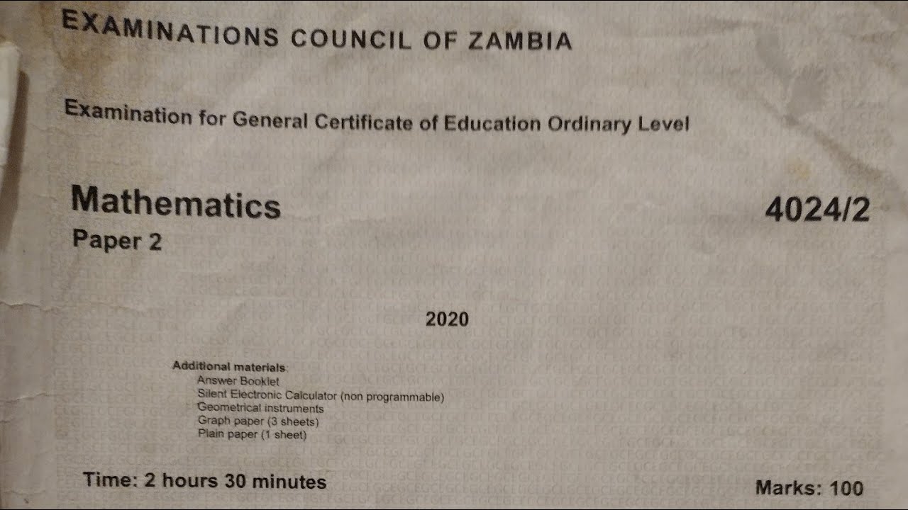Maths paper two 2020 gce section B q 9 on trigonometry - YouTube