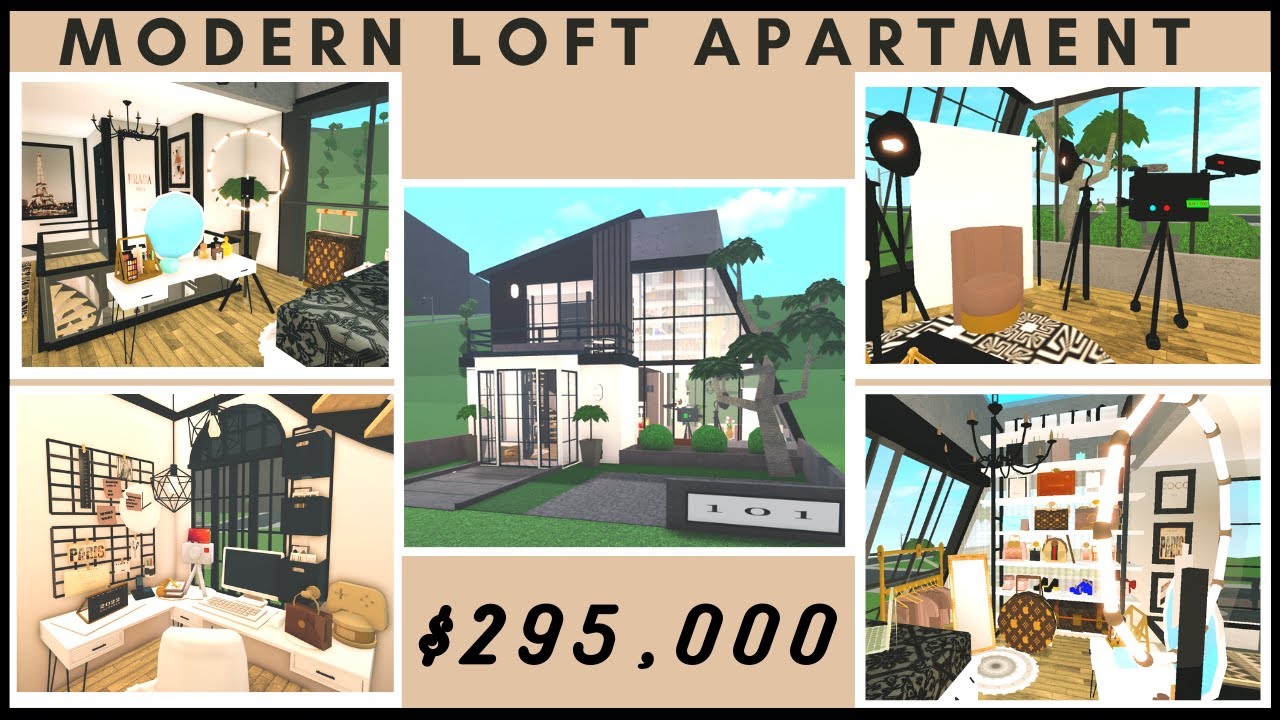 INFLUENER/BLOGGER designer MODERN LOFT apartment with OFFICE Bloxburg ...