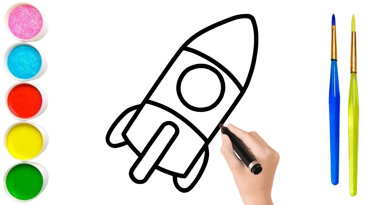 How to draw a Rocket for Kids, Drawing for Kids, Drawing Easy, Drawing ...