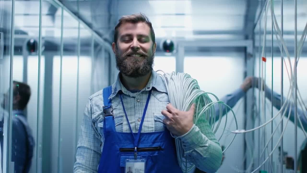 Male IT Technician Smiling Stock Video - YouTube