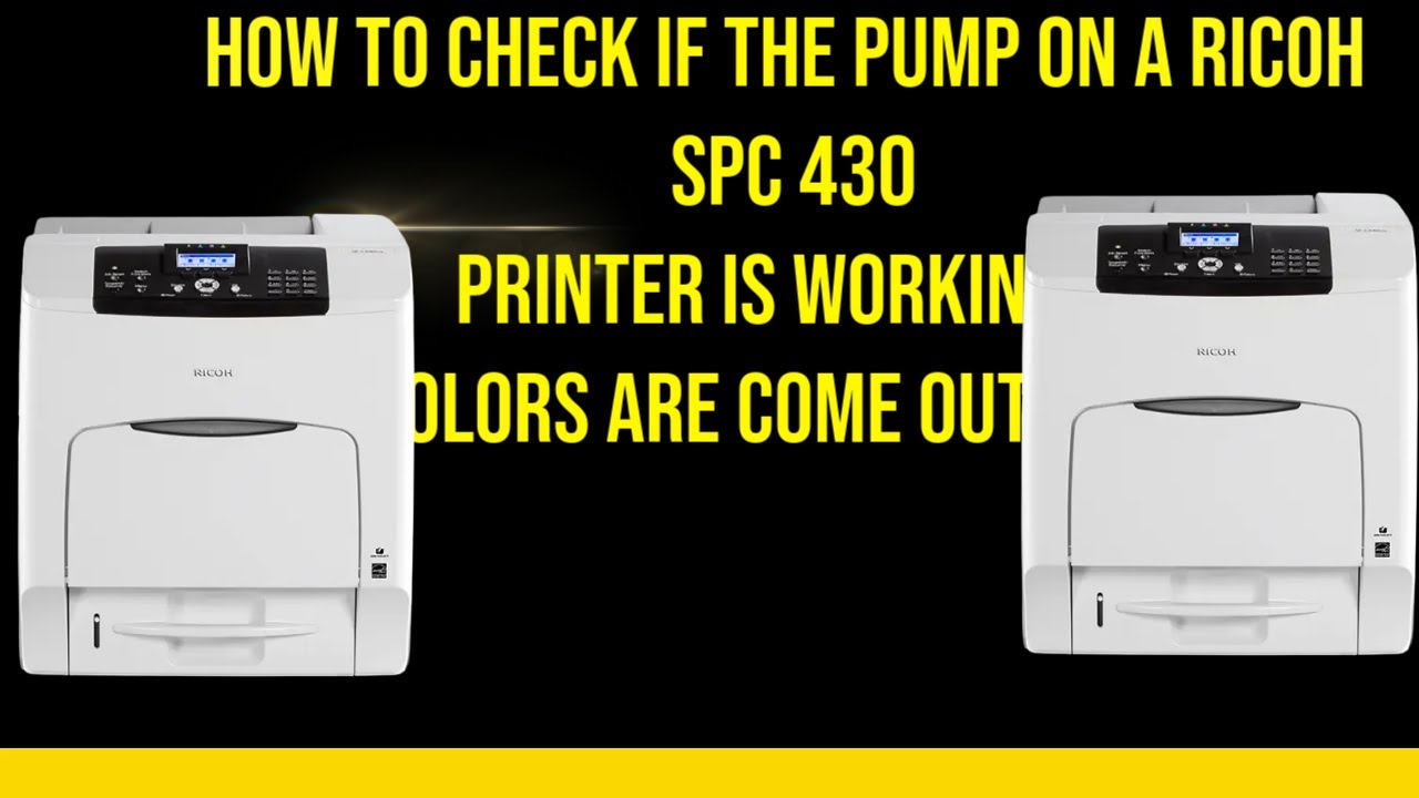 How to check if the pump on a Ricoh SPC 430 printer is working | Colors ...