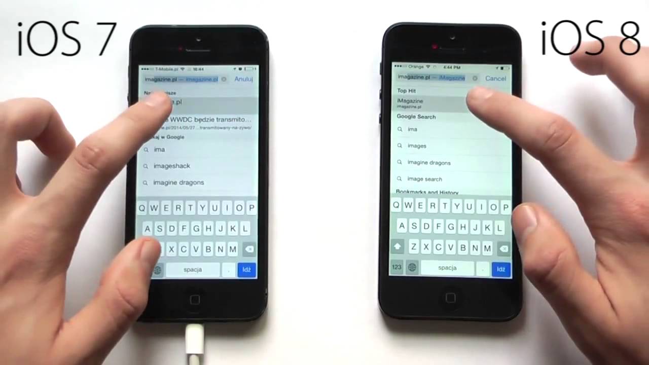 Speed test iOS 8 beta 1 vs iOS 7 1 with iPhone 5 - YouTube