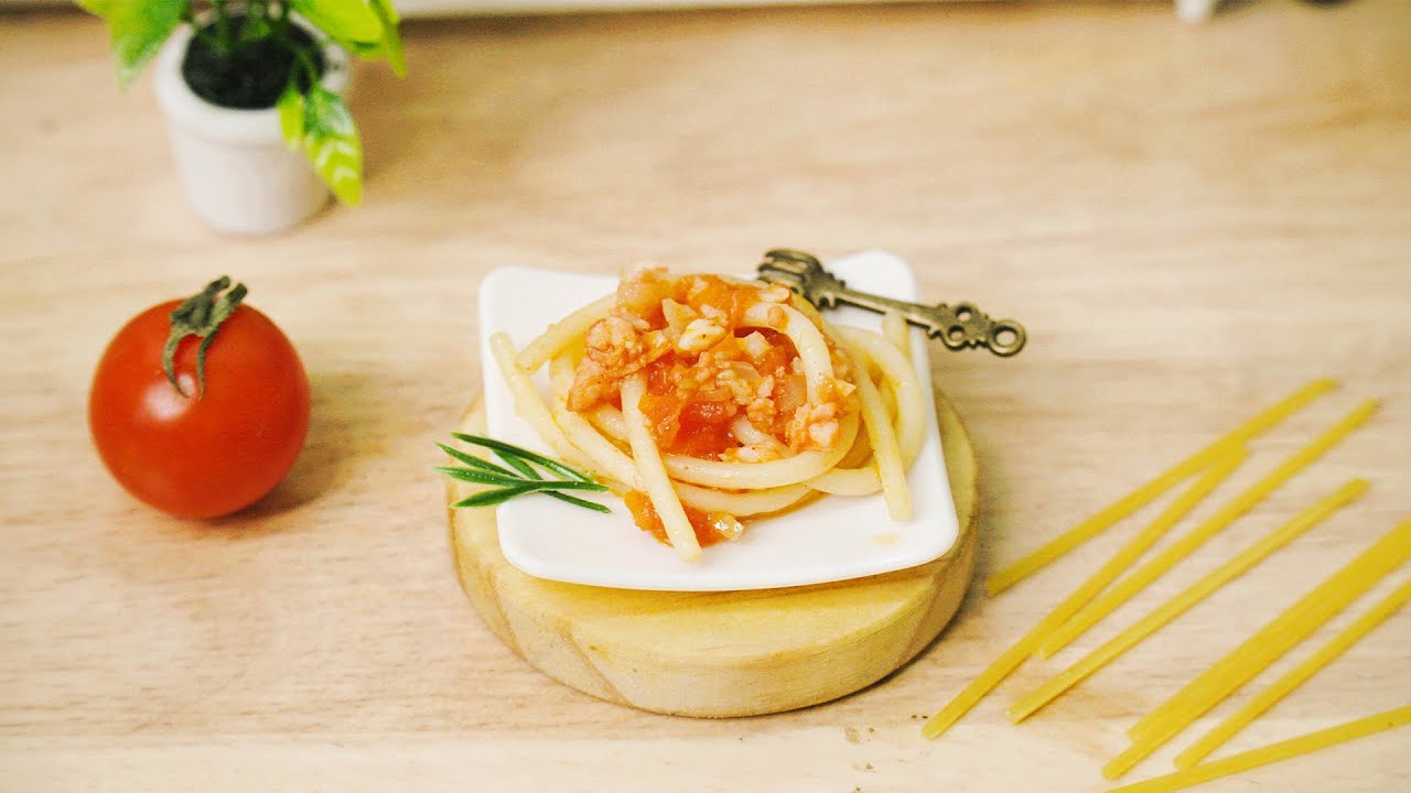 Miniature Spaghetti with minced meat sauce | ASMR Mini Cooking | Mini ...