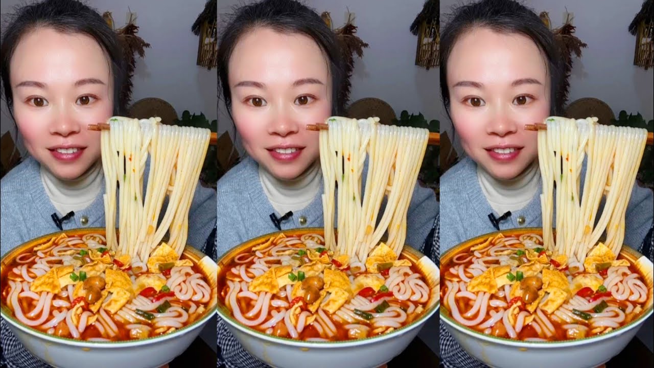 ASMR Eating Spicy Food Chinese: Big Bowl Spicy Snail Noodles Soups And ...