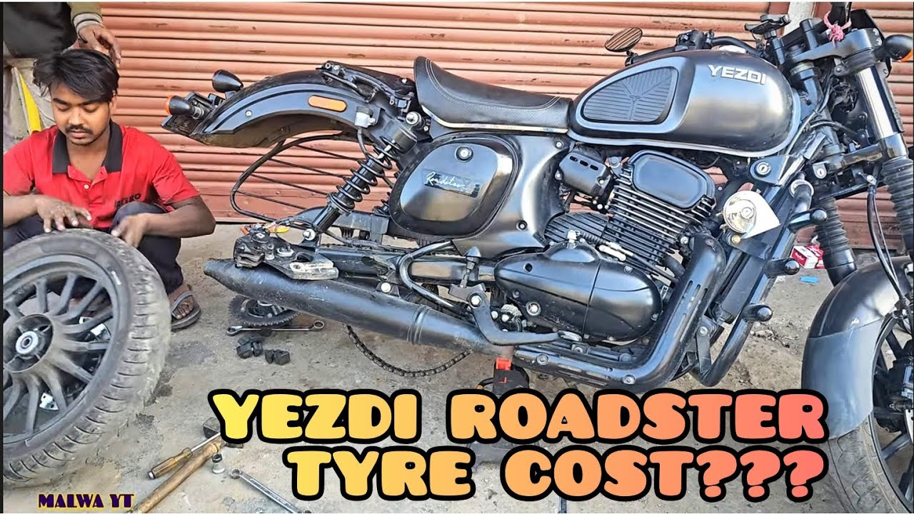 YEZDI ROADSTER TYRE AT 14500KM || BOTH TYRE PRICE || MODIFIED YEZDI ...
