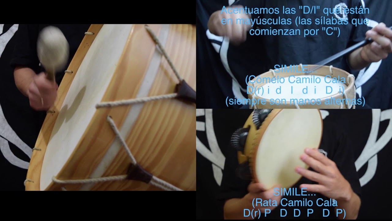 Clases de Bombo, Tambor y Pandereta Gallega: Ritmo Básico de Rumba (Con ...