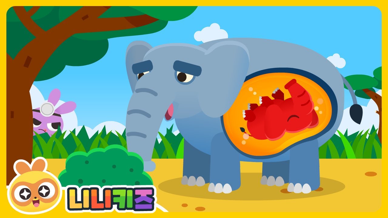 엄마 코끼리가 아파요! | 아기를 낳아요 | 아기 코끼리 | 동물 | 색깔놀이 | 니니키즈 NINIkids - YouTube