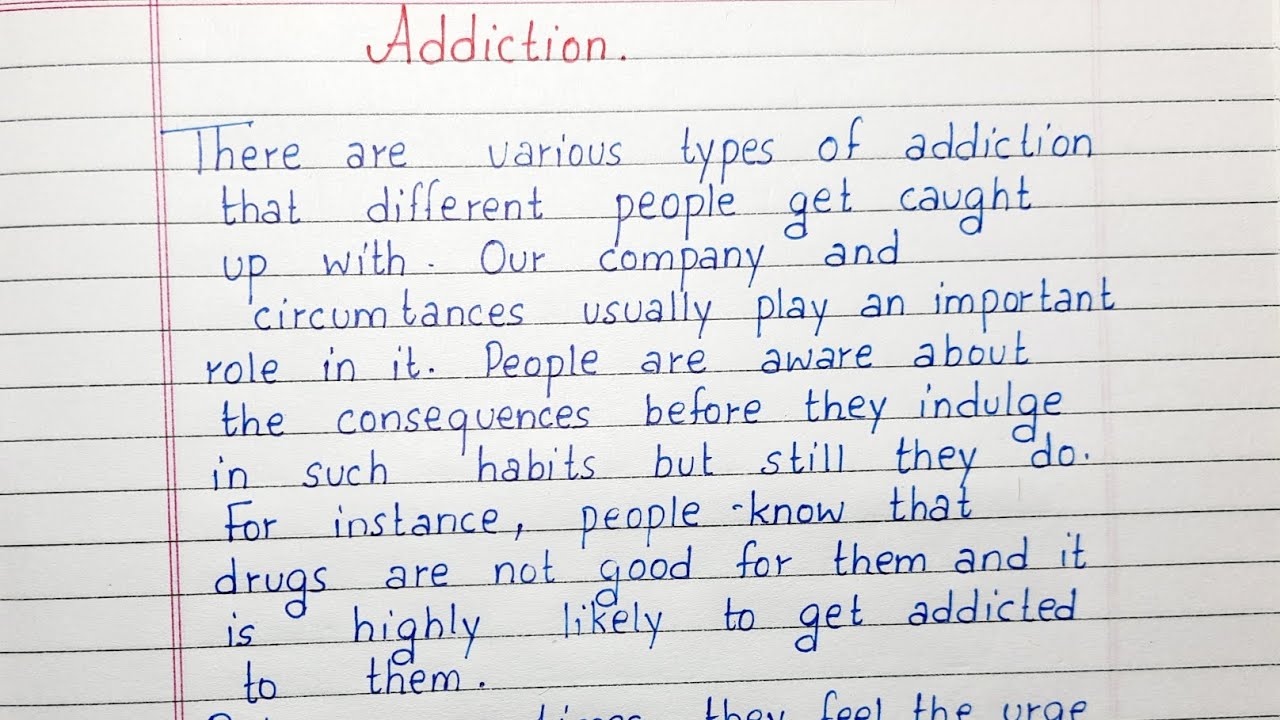 Write an essay on Addiction | Essay Writing | English - YouTube