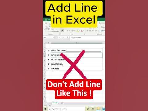 Add Line in Excel | How to Add Line with short trick in Excel - YouTube