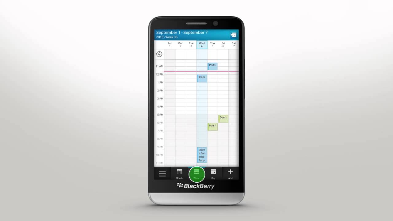 BlackBerry 10 Overview - Calendar - YouTube