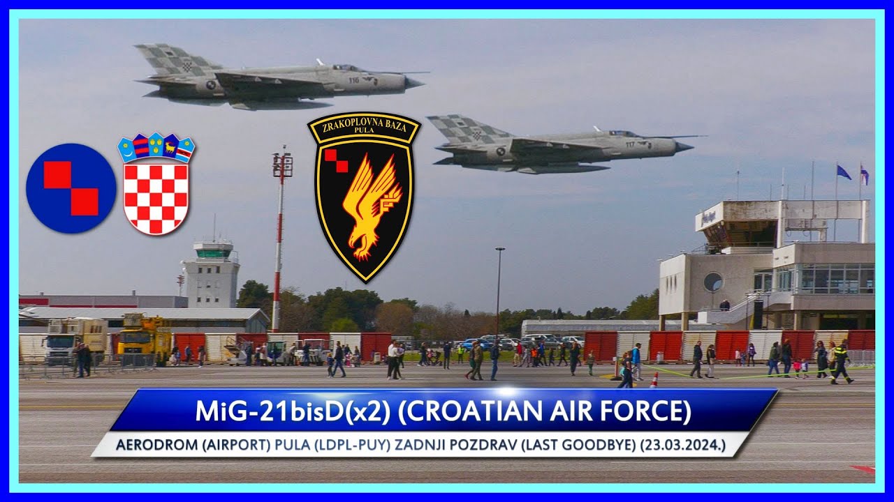 4K⁵⁰ ️🇭🇷MiG-21bisD(x2) Aerodrom (Airport) Pula (LDPL-PUY)-Zadnji ...