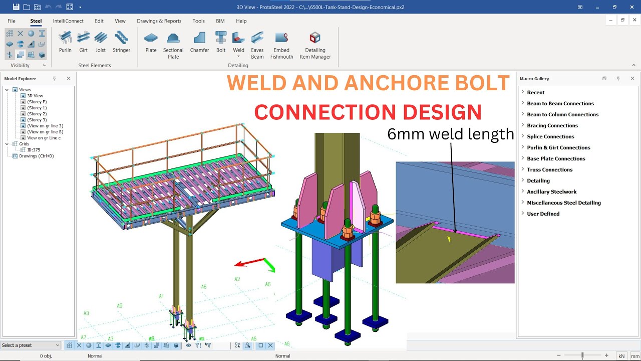 PROTASTRUCTURE WELD CONNECTION DESIGN IN PROTA STEEL #civilengineering ...
