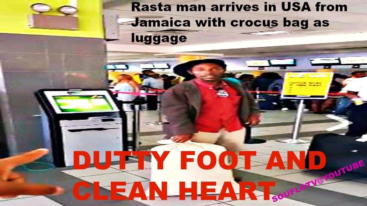 Jamaican Rasta Man arrives with Crocus Bag in USA airport - YouTube