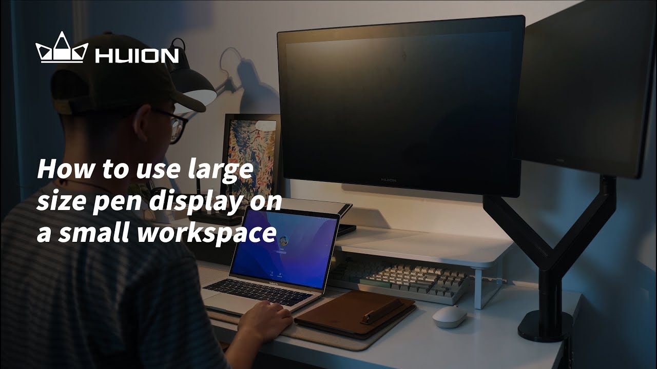 Huion | How to use large size pen display on a small workspace? - YouTube