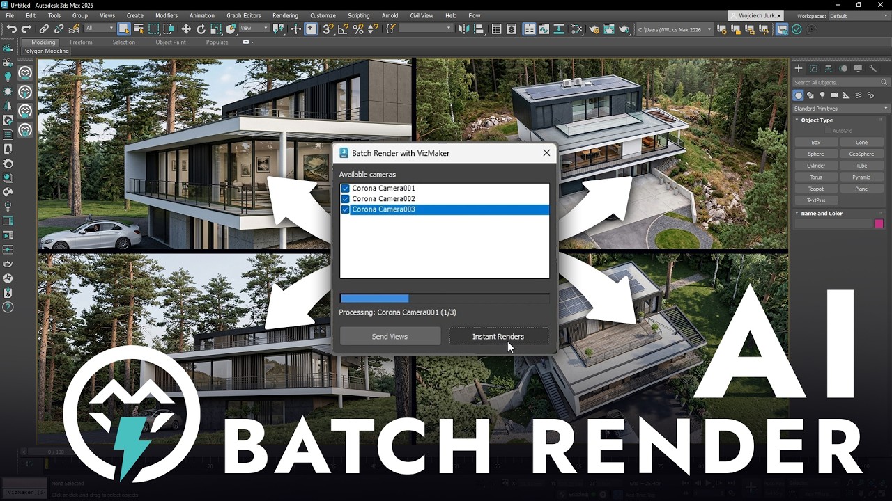 3ds Max Plugin - AI Batch Render in one click - YouTube