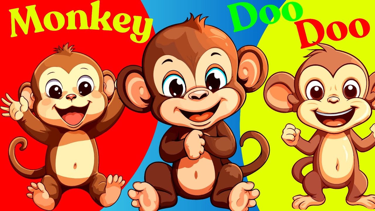 Monkey Doo Doo | Baby Monkey New English Rhyme for kids | New Monkey ...