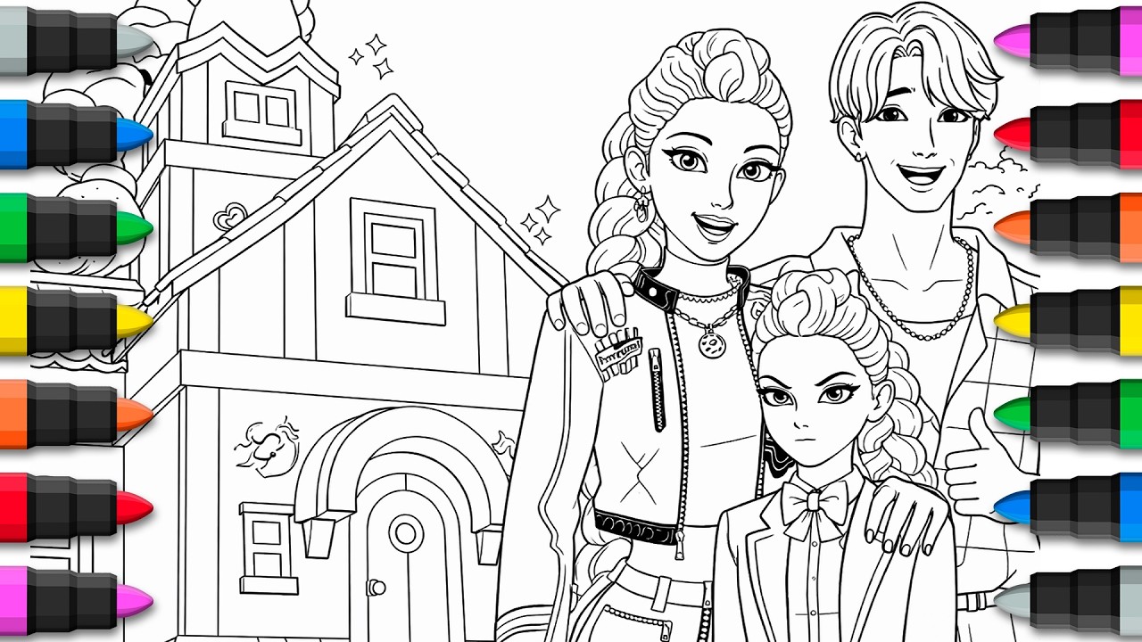 K-POP DEMON HUNTER New Coloring Page🎨 | How to Color Rumi, Mira and ...