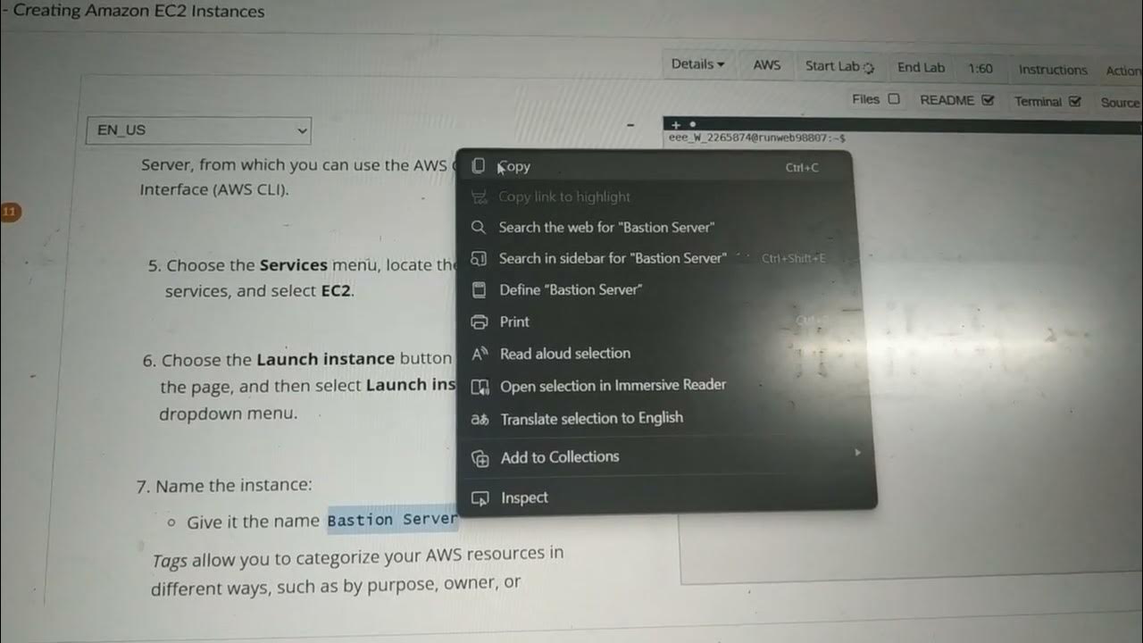 creating amazon ec2 instance - YouTube
