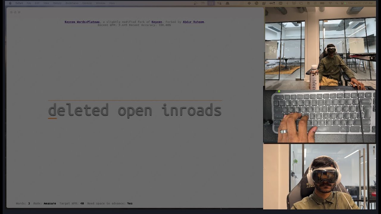 Typing Practice w/Apple Vision Pro - YouTube