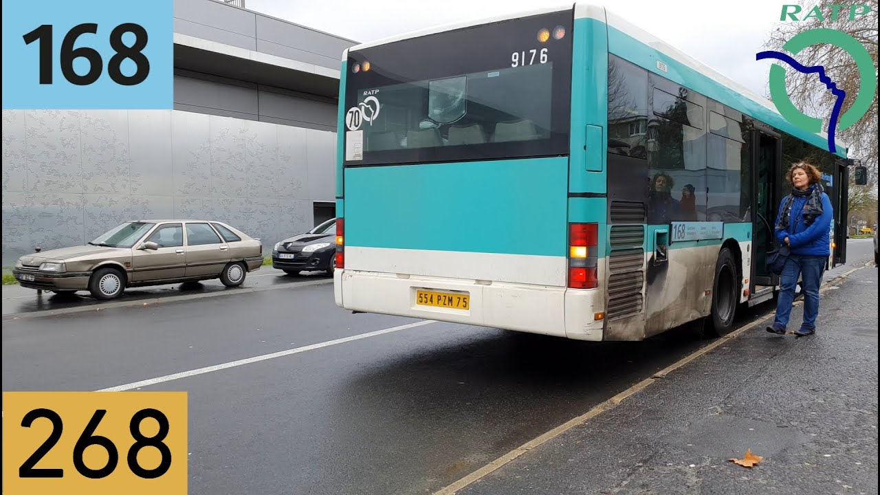 BUS 168/268 RATP [4K] Départ et trajet à bord de MAN NL 223 et MAN Lion ...