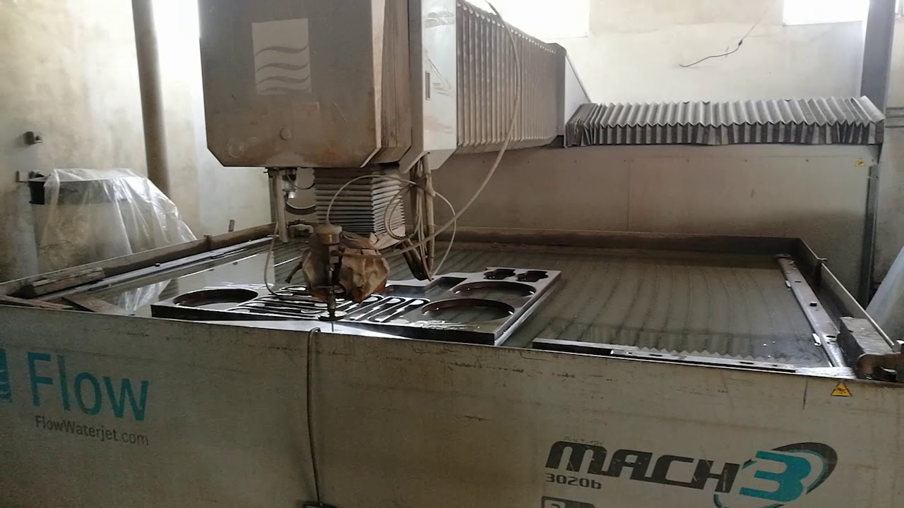 Flow Mach3-3020b (2013) Waterjet Cutting Machine - YouTube