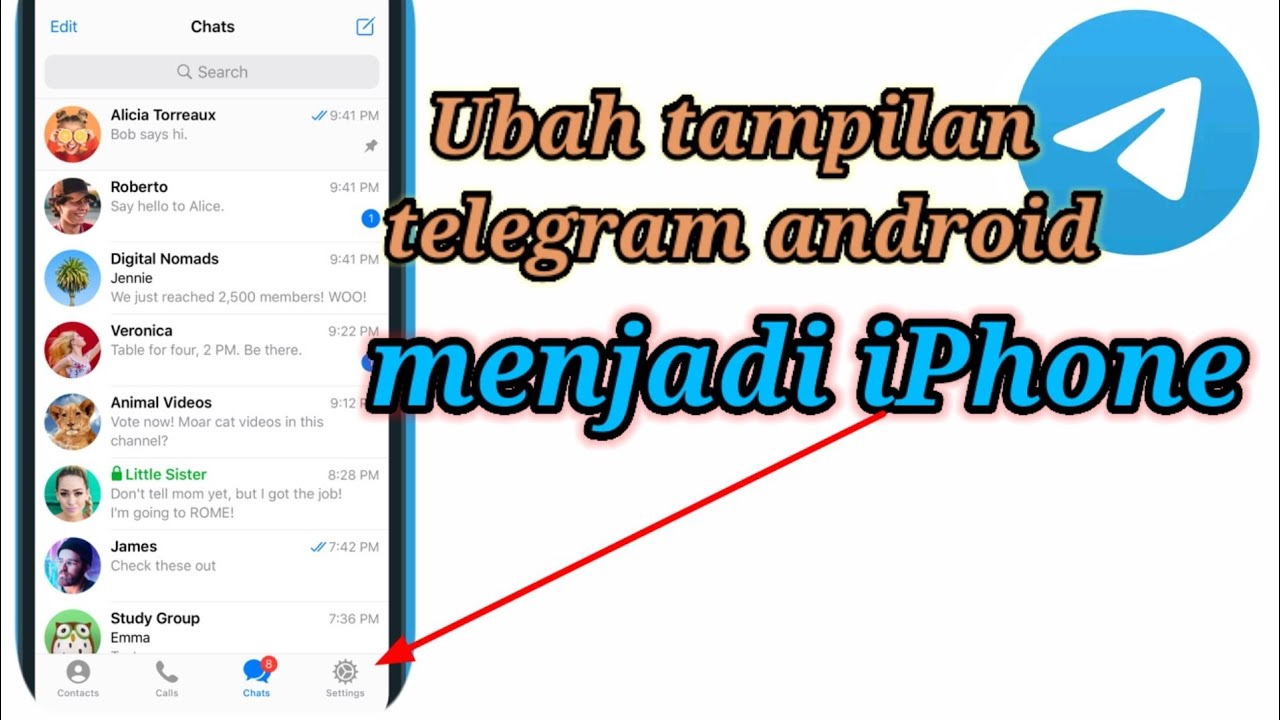Cara ubah tampilan telegram android menjadi iPhone tanpa hapus telegram ...