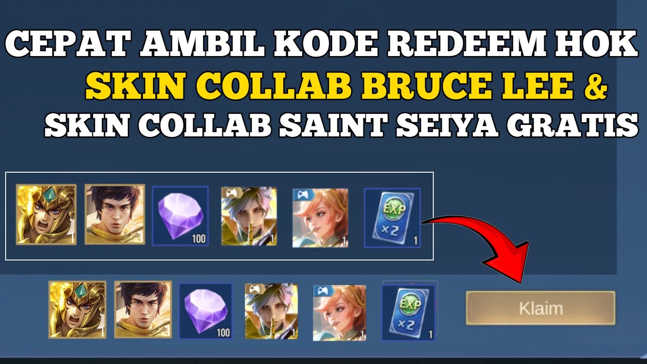 CEPAT AMBIL KODE REDEEM HOK SKIN COLLAB BRUCE LEE & SKIN COLLAB SAINT ...