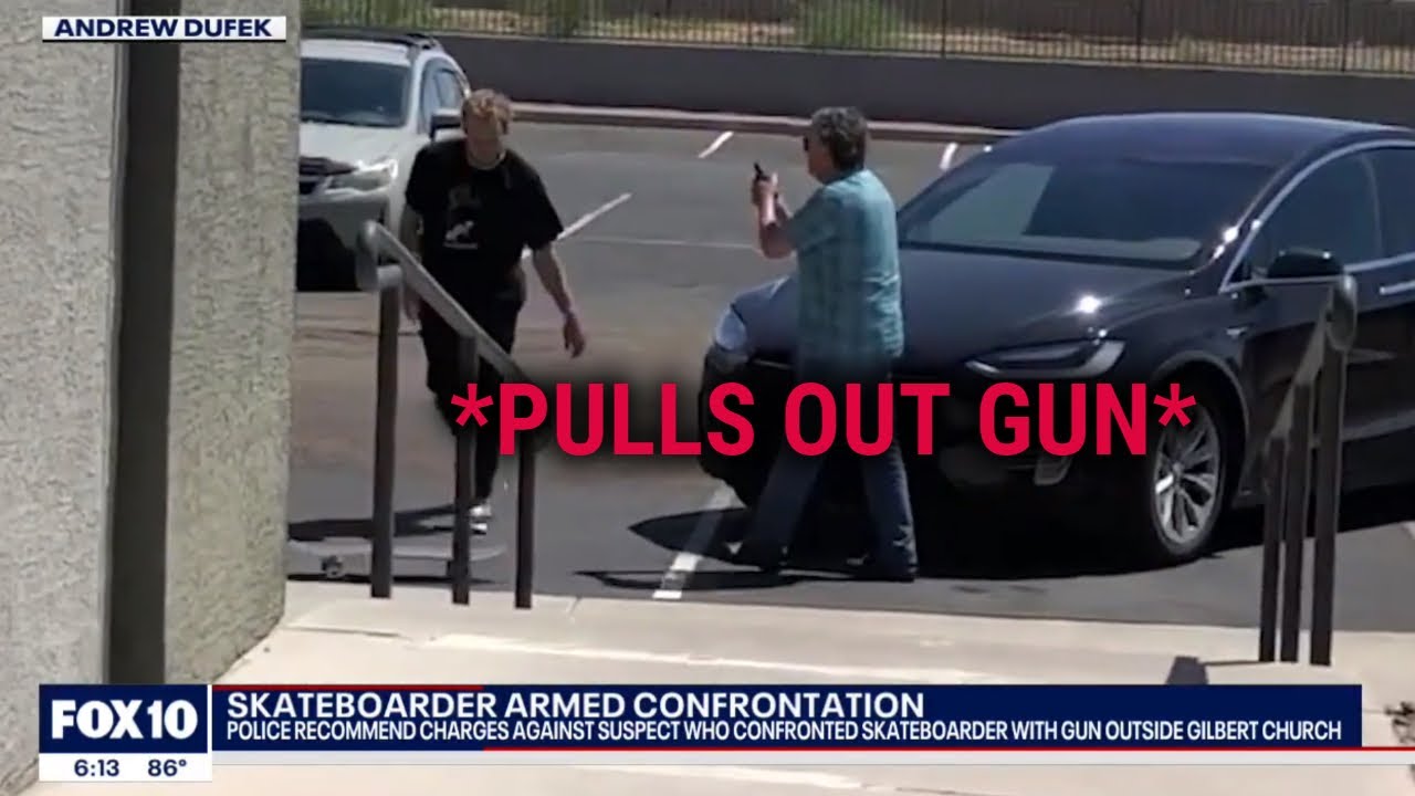 Man Pulls Out GUN on Skater To Make Him Leave - YouTube