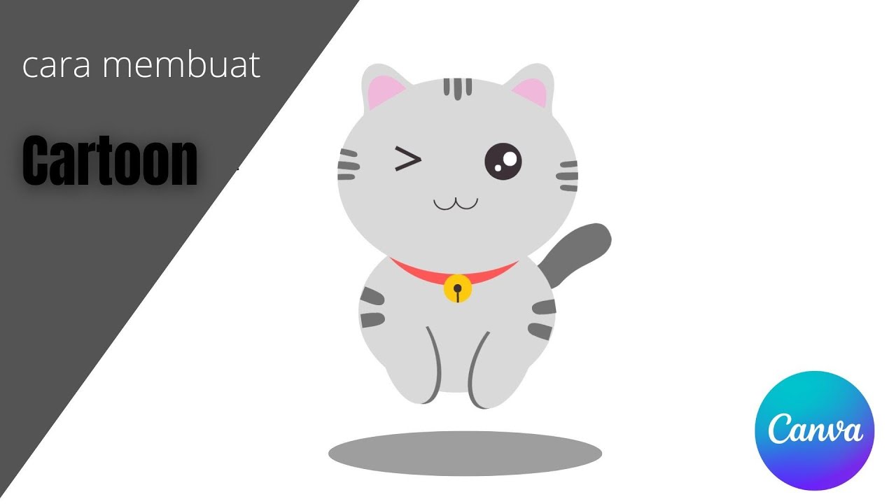 cara membuat kartun kucing menggunakan elemen di canva || ilustrasi ...