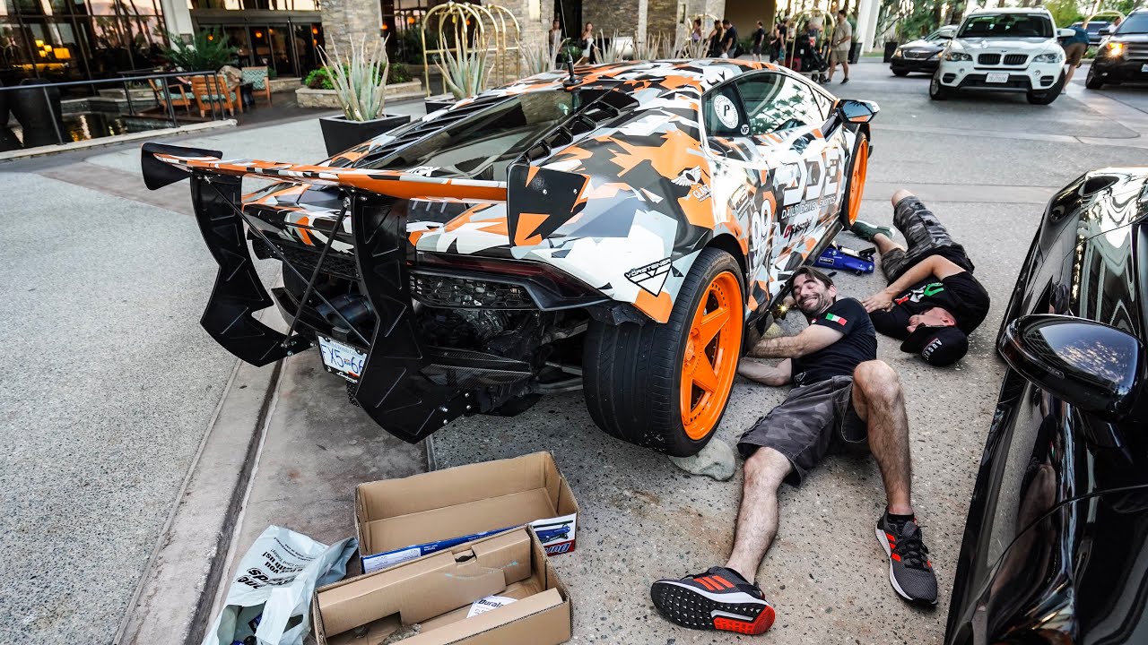 DAMON'S SUPERCHARGED LAMBORGHINI BREAKS DOWN! - YouTube
