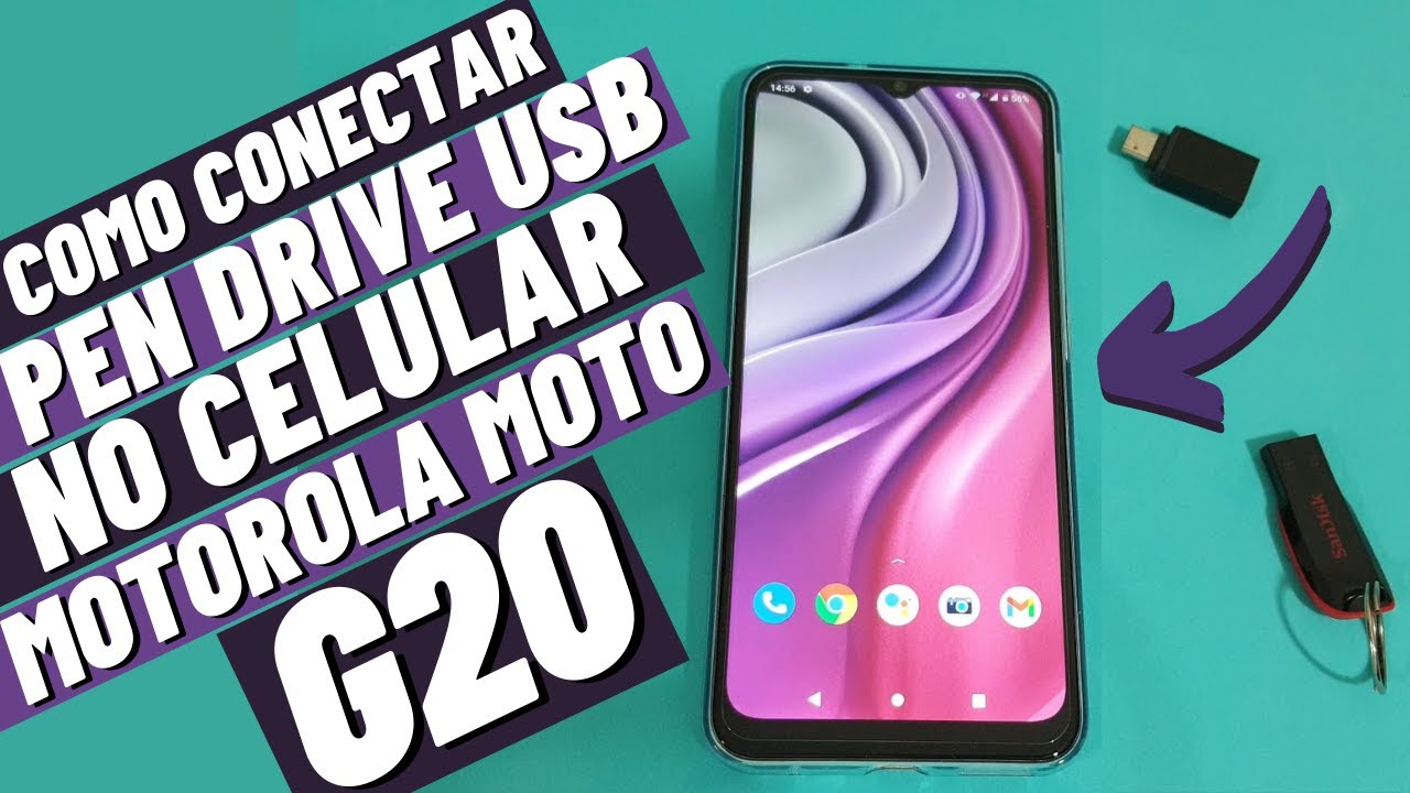 COMO CONECTAR PEN DRIVE USB NO CELULAR MOTOROLA MOTO G20 - YouTube