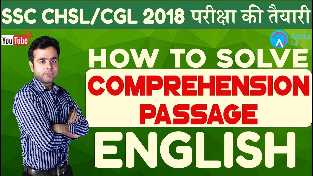 SSC CHSL, SSC CGL 2018 | How To Solve Comprehension Passage | English - YouTube