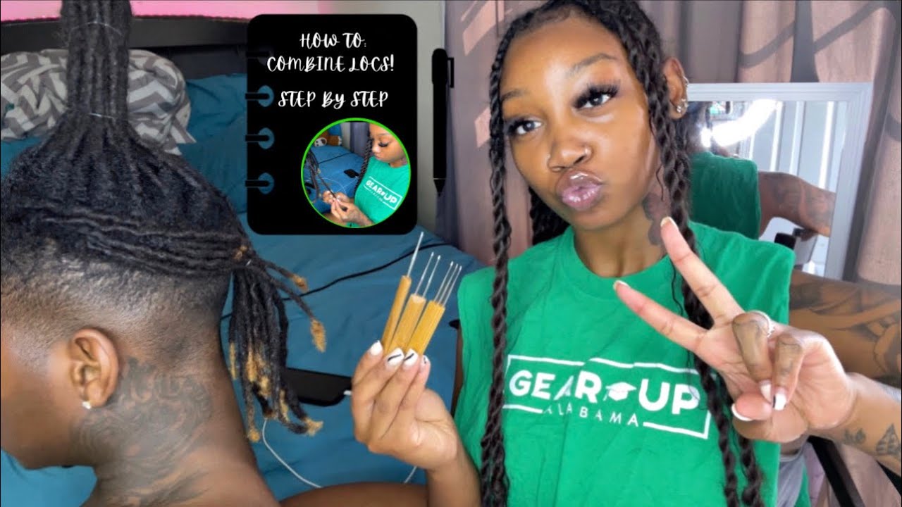How To Combine Skinny Dread locs For A Thicker Look 👀| Step By Step ...