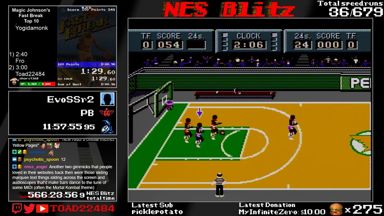 NES Blitz | Game #37 | Magic Johnson's Fast Break | Goal: PB | Final ...