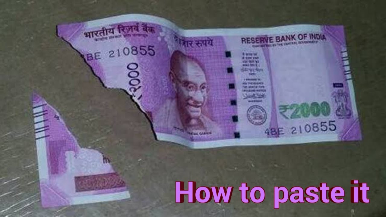 How to paste teared rupee note - YouTube