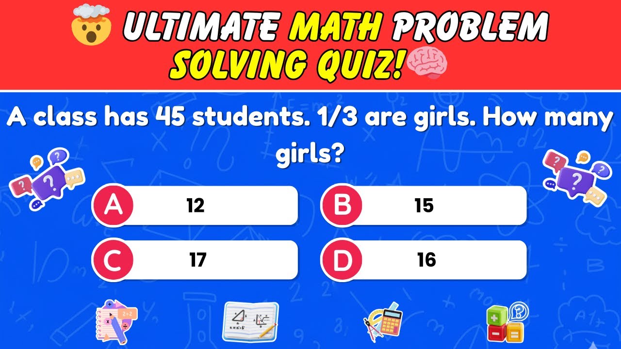 I Bet You Can’t Solve These 50 Maths Problems 🧠 | Fun Problem Solving ...