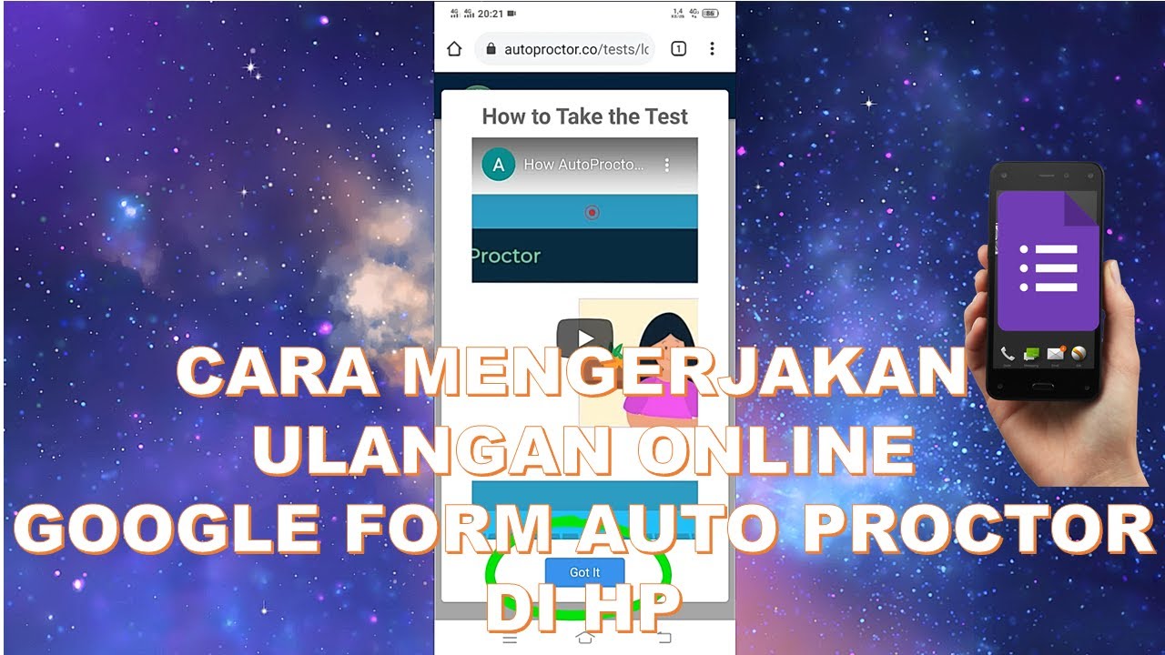 Cara mengerjakan ulangan online google form auto proctor di HP - YouTube