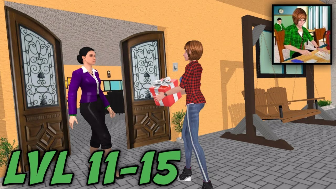 School Girl Simulator: High School Life Games - Full Gameplay(LVL 11-15 ...
