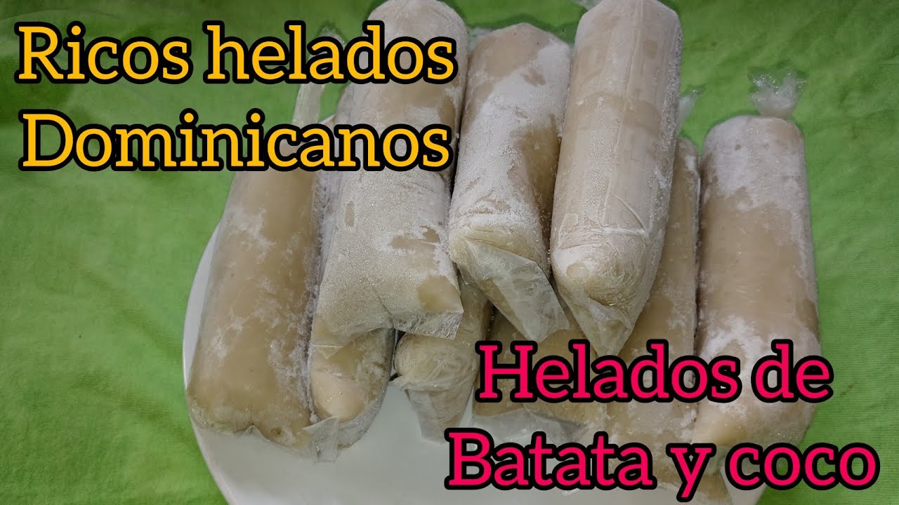como hacer helados de batata con coco/helados dominicanos - YouTube