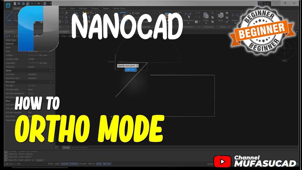 NanoCAD How To Ortho Mode - YouTube