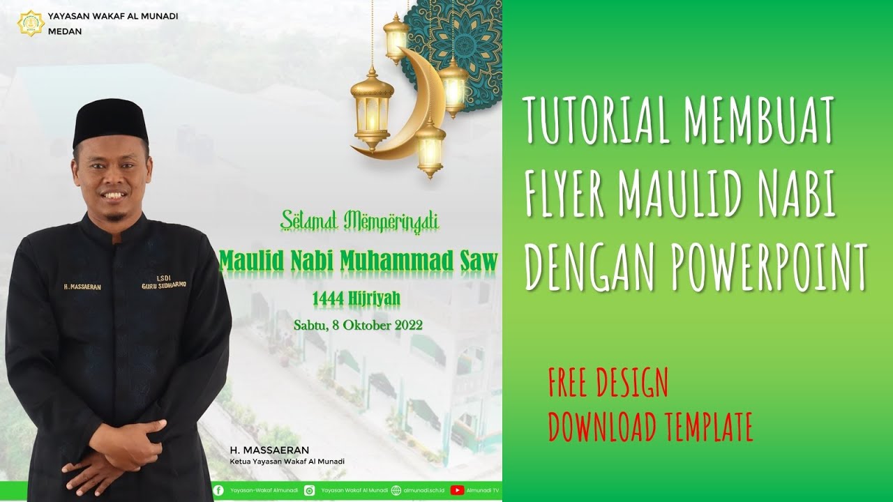 Tutorial Membuat Flyer Maulid Nabi dengan Powerpoint | FREE TEMPLATE MAULID - YouTube