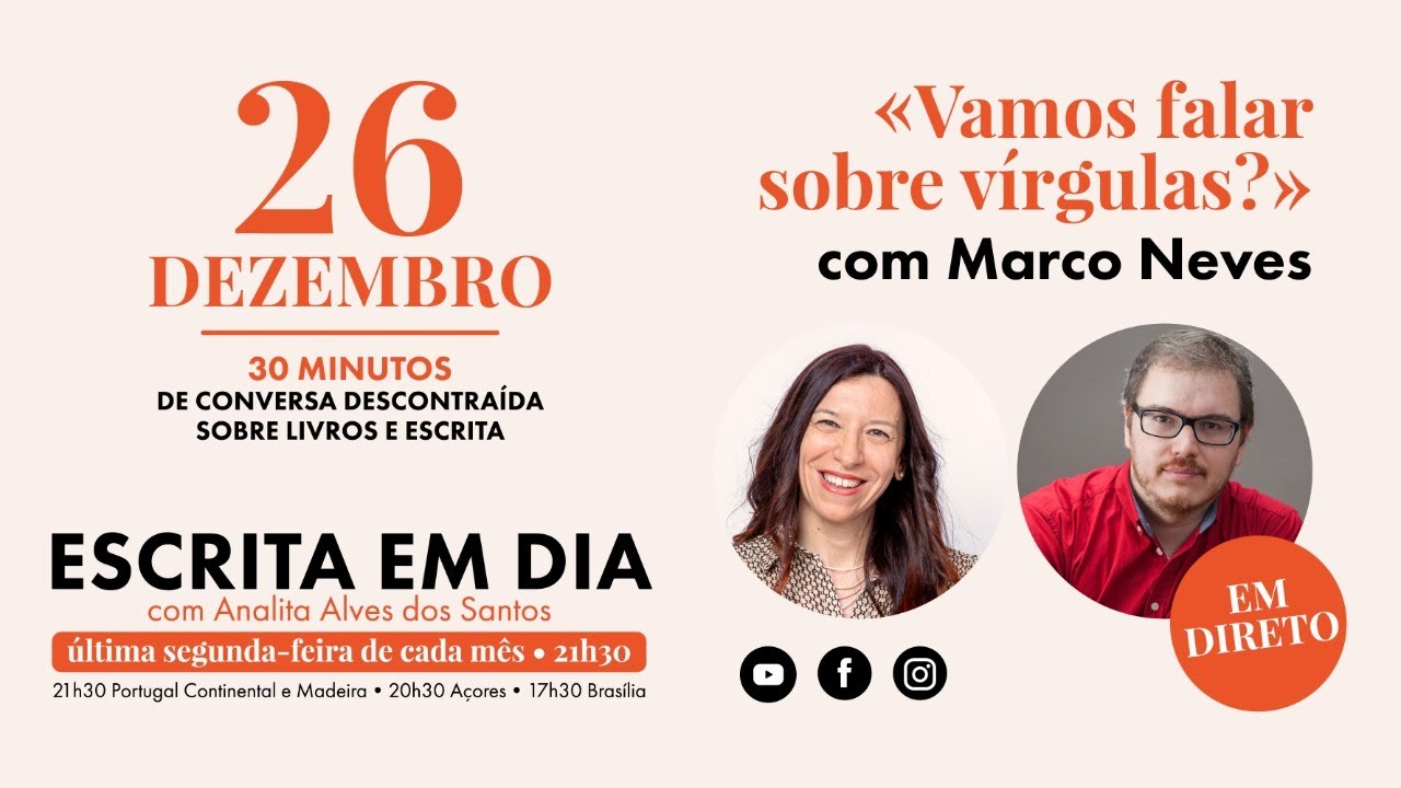 «ESCRITA EM DIA» COM MARCO NEVES - VAMOS FALAR SOBRE VÍRGULAS? - YouTube